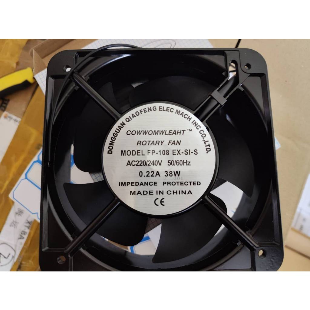 พัดลม 6 นิ้ว (150*150*50mm) ไฟ 220VAC 0.22A 38W รุ่น15050 220V 38W FP-108EX-S1-S 15CMสินค้าพร้อม ...