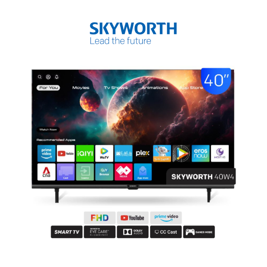 TV SKYWORTH 40 นิ้ว Smart TV รุ่น 40W4 ประกันศูนย์3ปี | Shopee Thailand