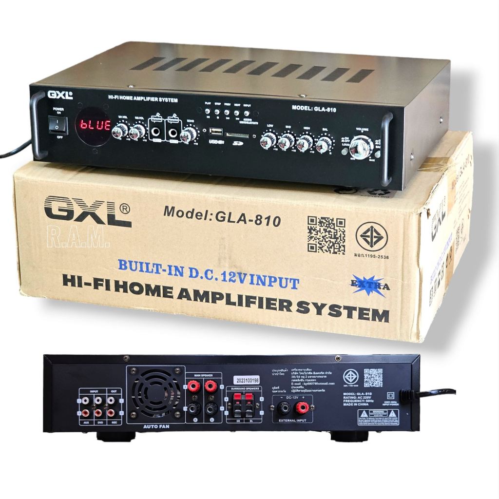 New พาวเวอร์แอมป์ GXL รุ่น GLA810 กำลังขับ 100wRMS ล็อตใหม่ เล่นไฟ Dc ...