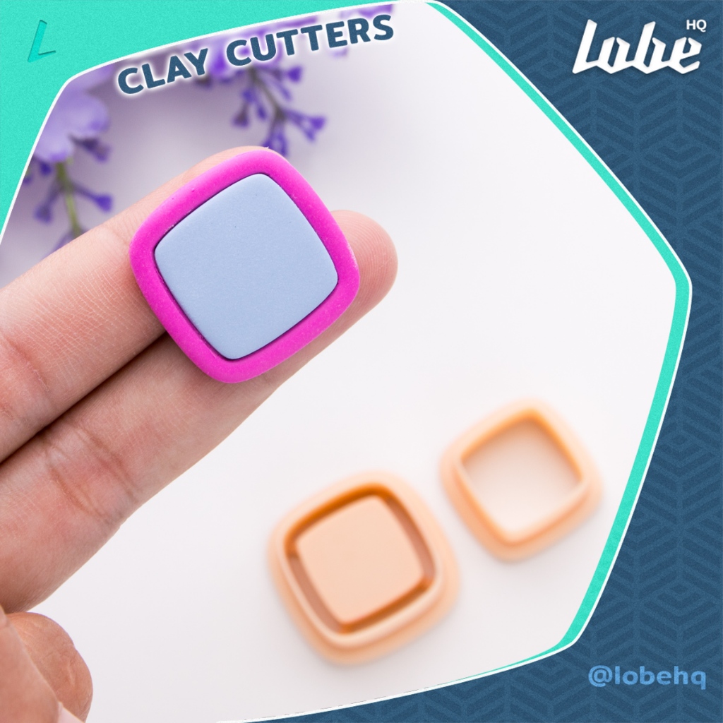 Lobehq Clay Cutter Framed Squircle Inlay 2 Piece Square/ พิมพ์กดดินโพลิเมอร์รูปทรง4เหลื่ยม 2ชิ้น ...