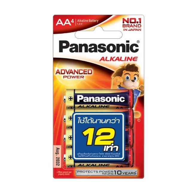 BATTERY (ถ่านอัลคาไลน์) PANASONIC ALKALINE AA (LR6T/4B) 4PCS | Shopee ...