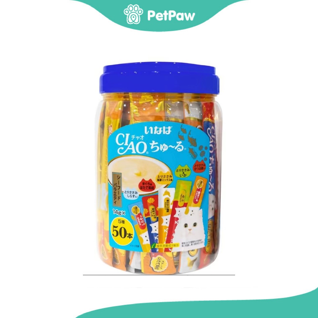 CIAO ชูหรุ ครีมแมวเลีย รวมรสทูน่าเนื้อขาว+ทูน่าคัดซึโอะ 14gx40 (SC-132)(14gx40) | Shopee Thailand