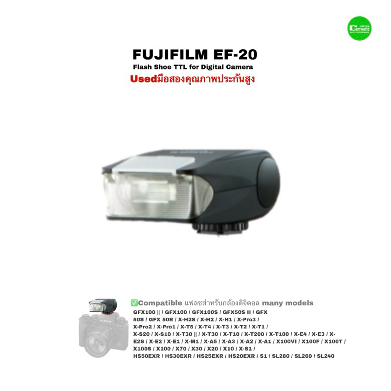 FUJIFILM EF-20 Flash Shoe TTL แฟลชกล้องดิจิตอล for Digital Camera X Series X-A2 X-H1 X-Pro3 X ...