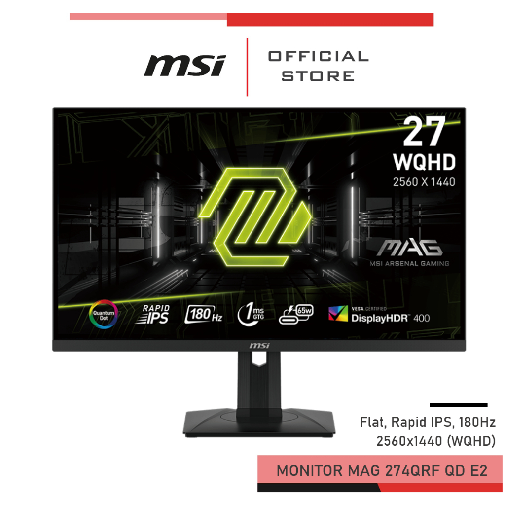 [Pre-Order] MSI MAG 274QRF QD E2 จอ Monitor 27นิ้ว Rapid IPS, 2560x1440 ...
