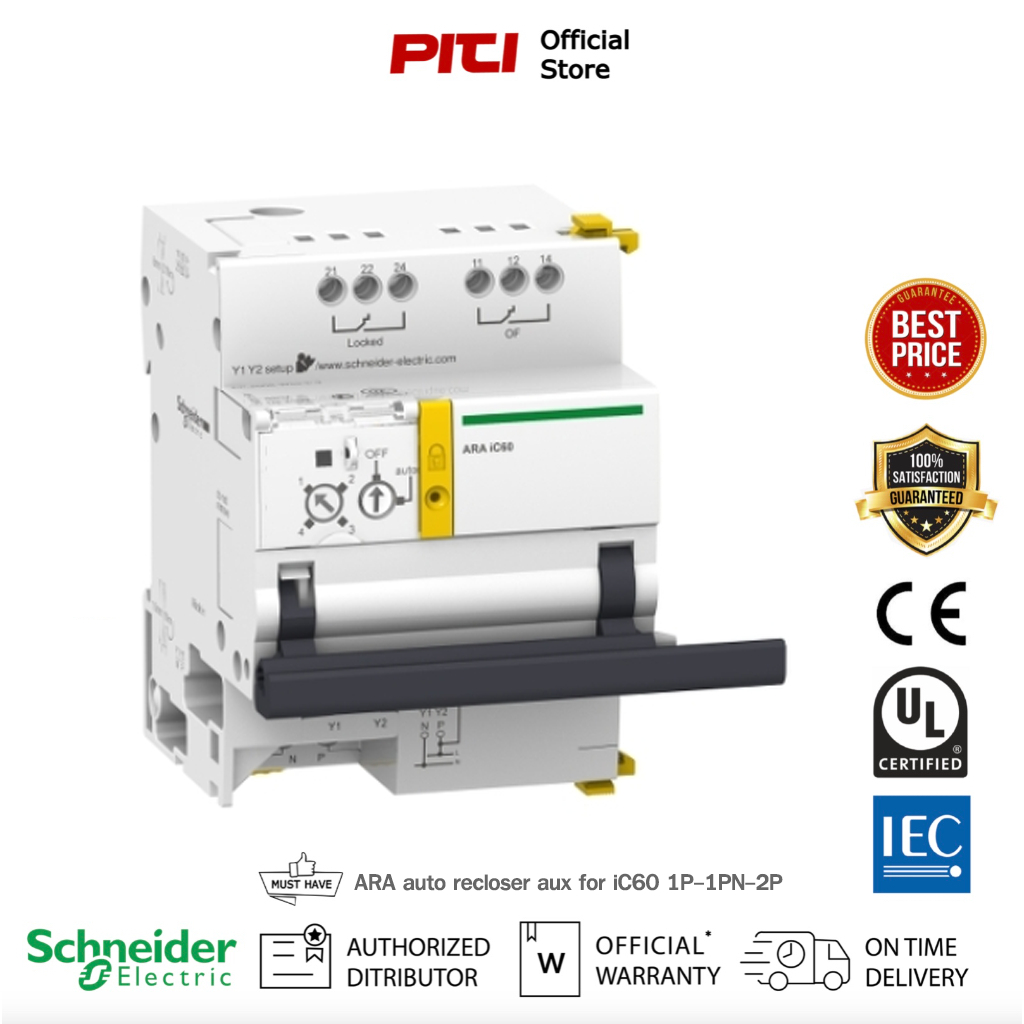 Schneider ARA Automatic Recloser Auxiliary A9C70132 For MCB iC60 1P-1PN ...
