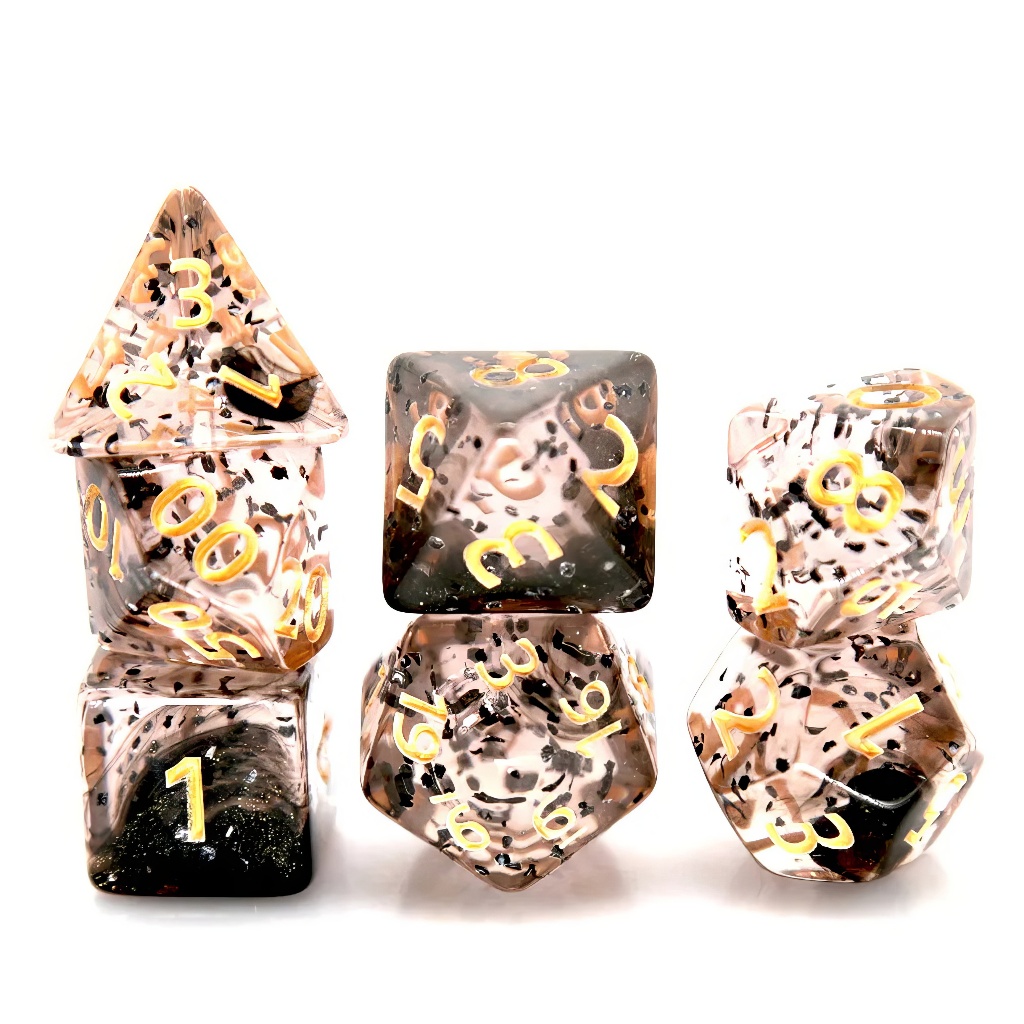 Crystal Obsidian Dice Set of 7 | ลูกเต๋า Dice For DnD D&D MTG RPG TRPG ...
