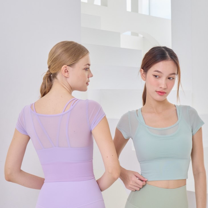 Penny Activewear สปอร์ตบรา แขนสั้น ซีทรู มีฟองน้ำ แห้งไว กระชับ มีฟองน้ำ รุ่น Ztrue Bra Top ...