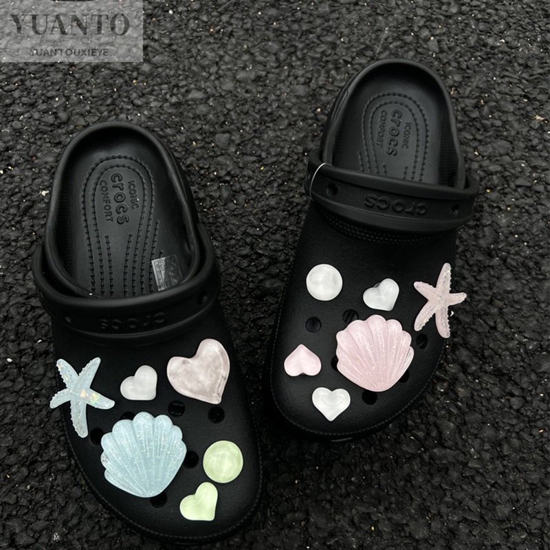 Crocs jibbitz Shell and starfish12 เพิร์ลปลาดาวรองเท้าหัวเข็มขัดสบาย ๆ ...