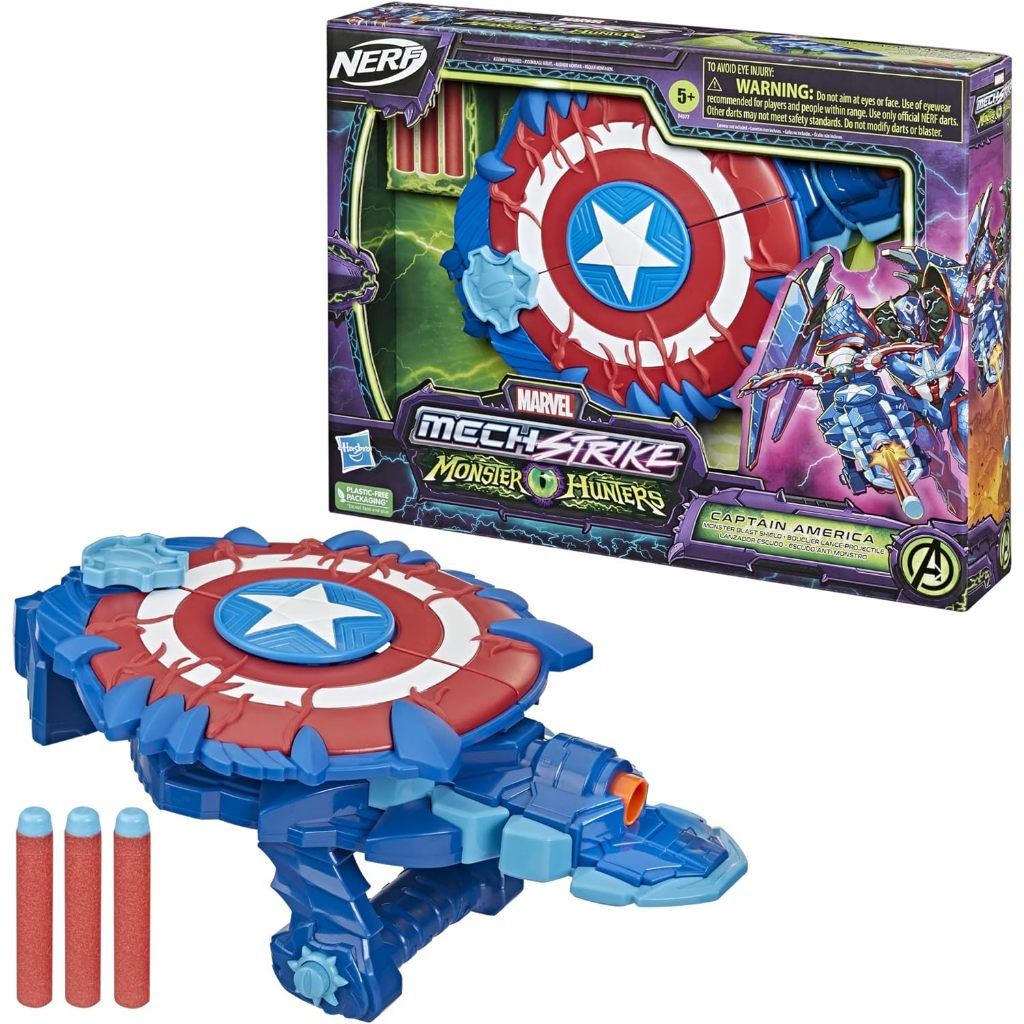 Marvel Avengers Mech Strike Monster NERF Captain America Monster Blast ...
