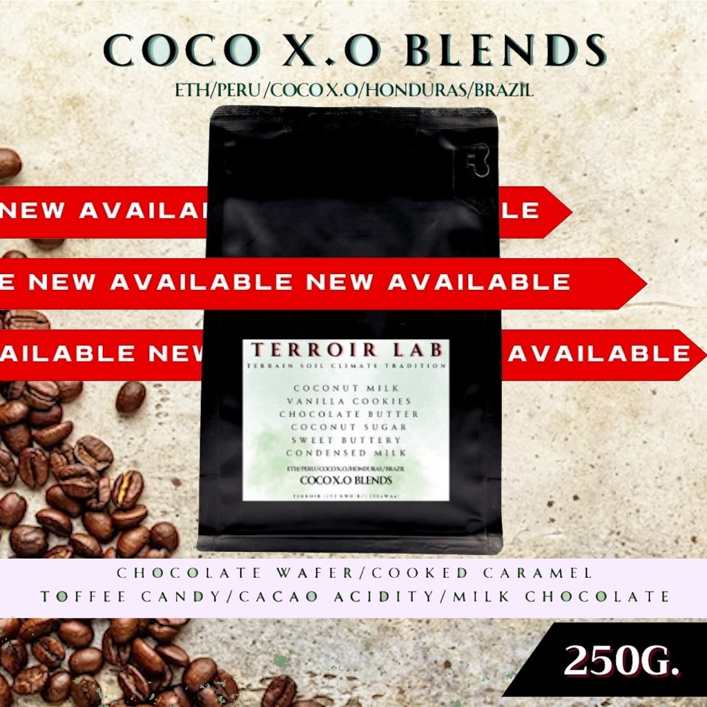 เมล็ดกาแฟคั่ว New Blend | COCO X.O (Espresso) กาแฟ 250g. กรัม Terroir Lab. by Brew Boy | Shopee ...