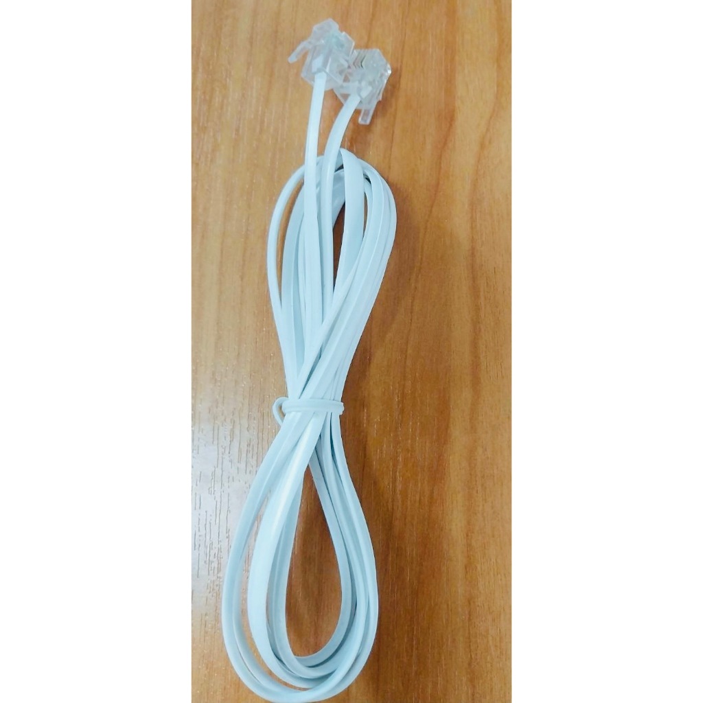 สายโทรศัพท์ต่อพ่วงสำเร็จรูป สายแบน 2core ความยาว 1.5m. แจ็ค RJ11 หัว ...