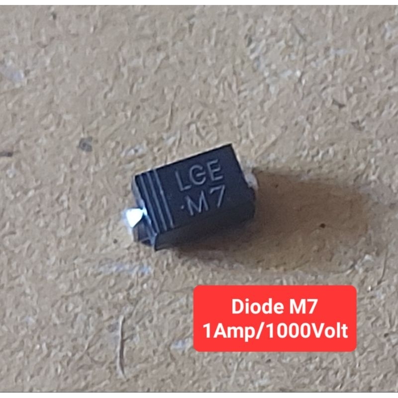M7 Rectifier Diode 1Amp/1000Volt ตัวถัง DO-214AC(ห่อละ10ตัว)(ราคาห่อละ ...