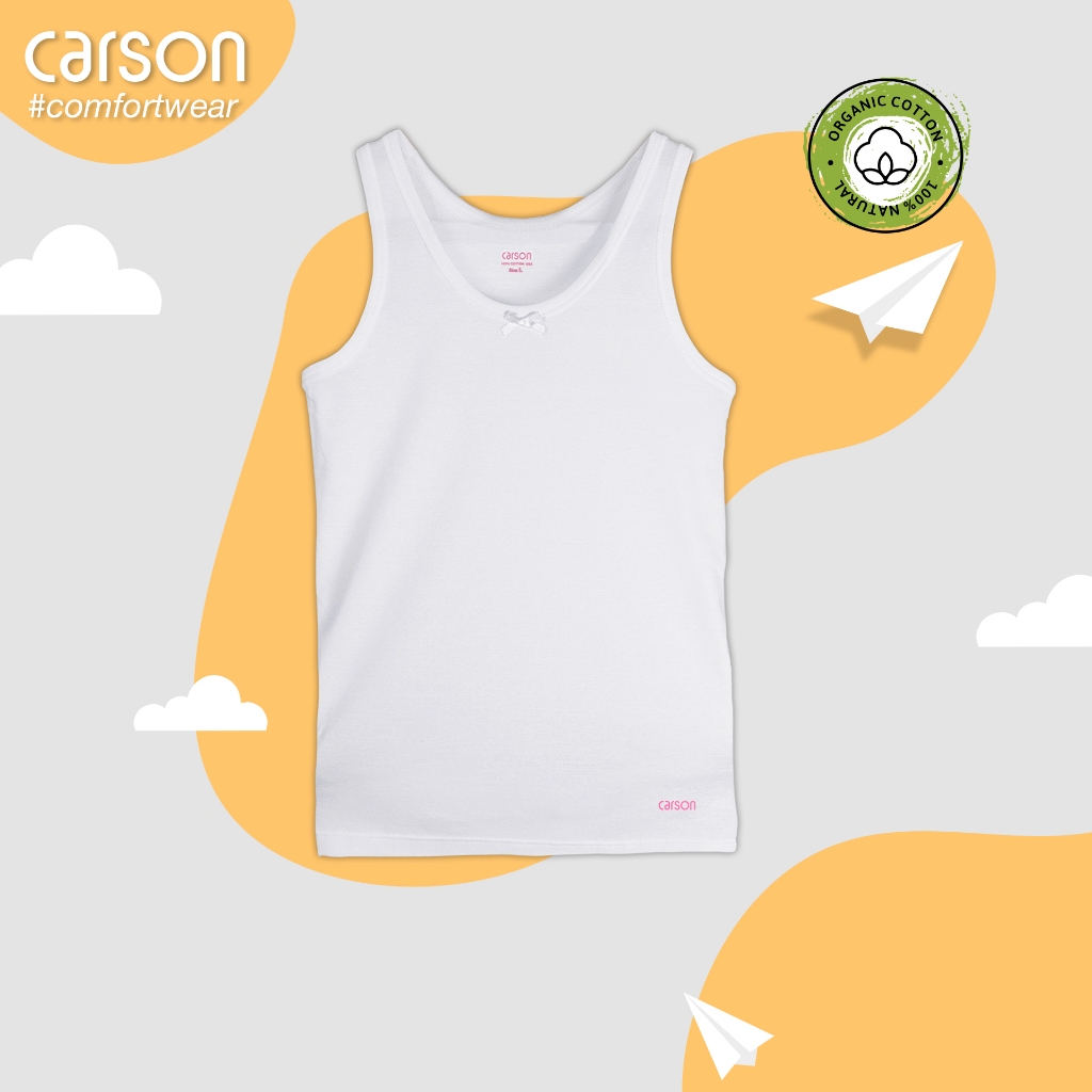 เสื้อกล้ามเด็กผู้หญิง Carson Kids Cotton organic แพ็ค 2 ตัว | Shopee Thailand