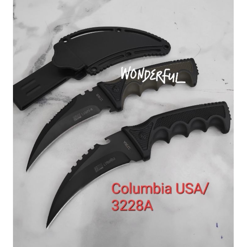 มีดอุปกรณ์เดินป่า มีดพกเดินป่า มีดใบตาย Columbia USA/3228A/3248B เหมาะ ...