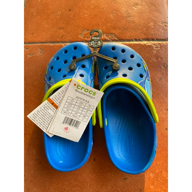 รองเท้า แตะ Croc ของใหม่ ป้ายห้อย US C13 ลายรถ | Shopee Thailand