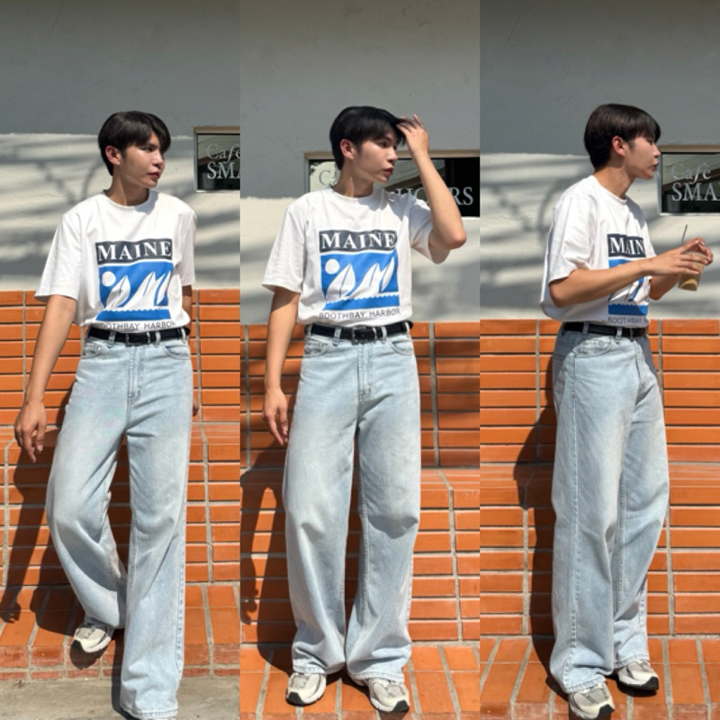 SAMOOM.1ST Classic Jeans L999 กางเกงยีนส์เอวสูงทรงขากระบอก สียีนส์อ่อน ...