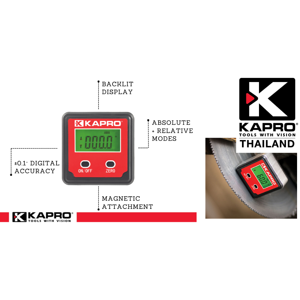 *รุ่นใหม่*Kapro - 393 DIGITAL BEVEL ระดับน้ำดิจิตอล จอภาพตัวเลขเป็น LCD ...