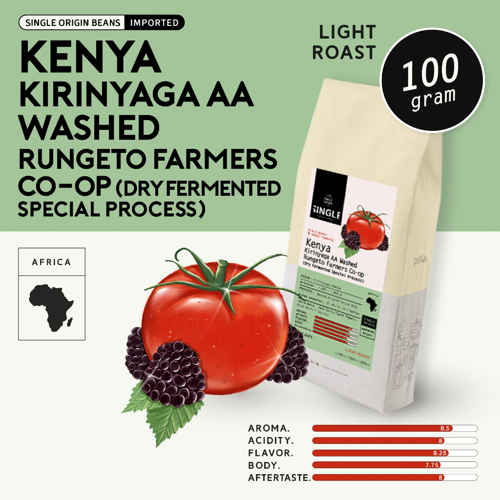 Kenya Kirinyaga Rungeto AA Washed (Dry fermented special) | Shopee Thailand