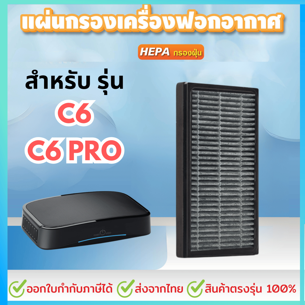 แผ่นกรอง สำหรับ CONOCO รุ่น C6/C6 PRO แผ่นกรองอากาศHEPA สินค้าทดแทน | Shopee Thailand