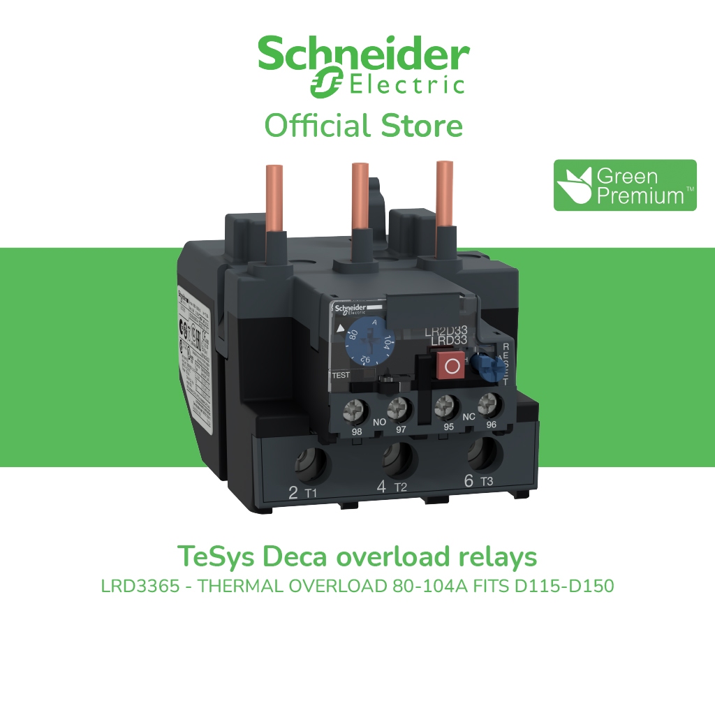 Schneider Electric thermal overload relays, รุ่น Tesys Deca, 80...104A ...