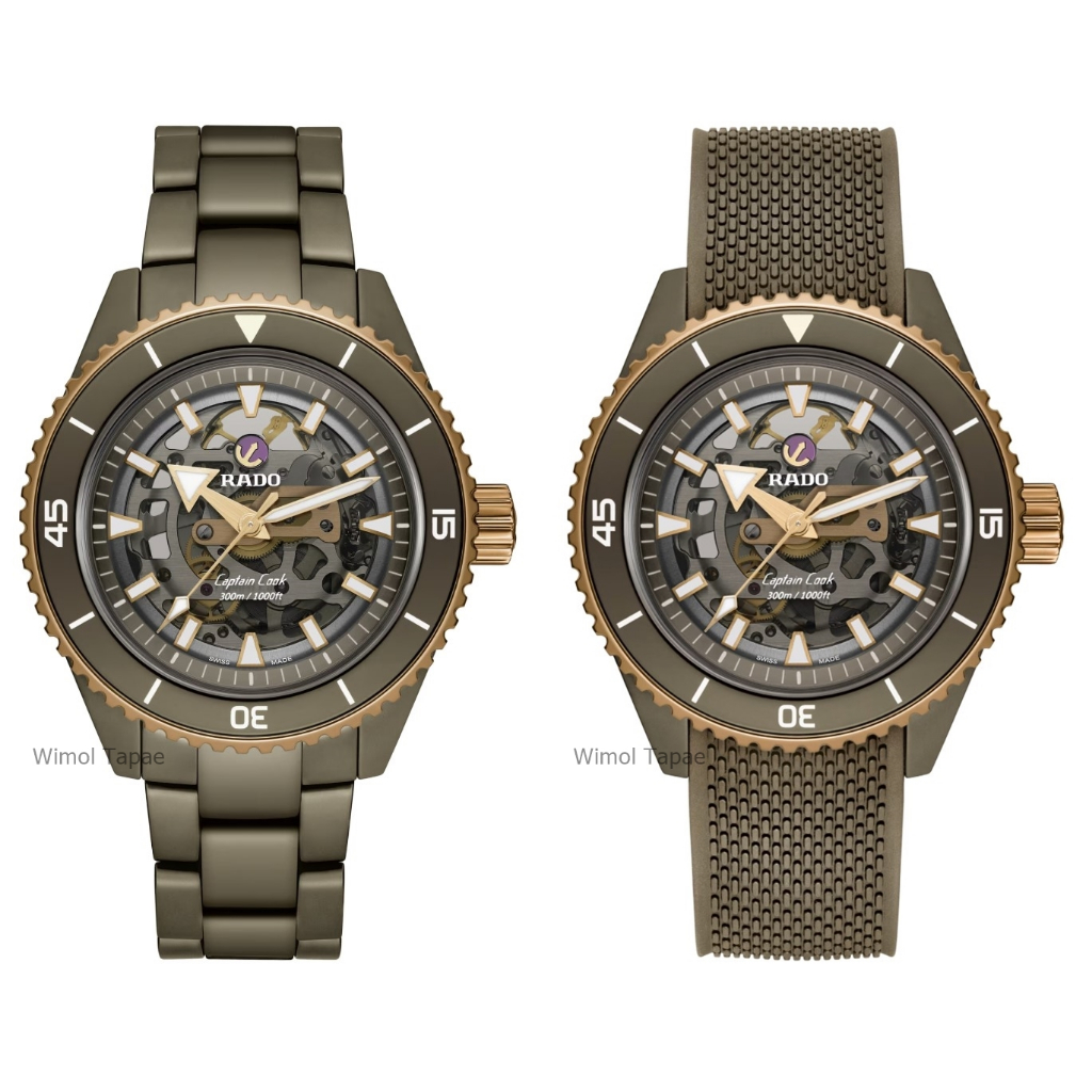 นาฬิกา Rado Captain Cook High-Tech Ceramic Skeleton "LAVA Olive Green ...