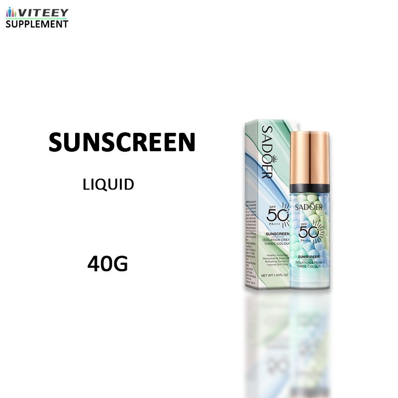 SADOER three-color sunscreen isolation cream concealer SPF50+ PA+++40g ครีมกันแดด บำรุงผิวหน้า ...