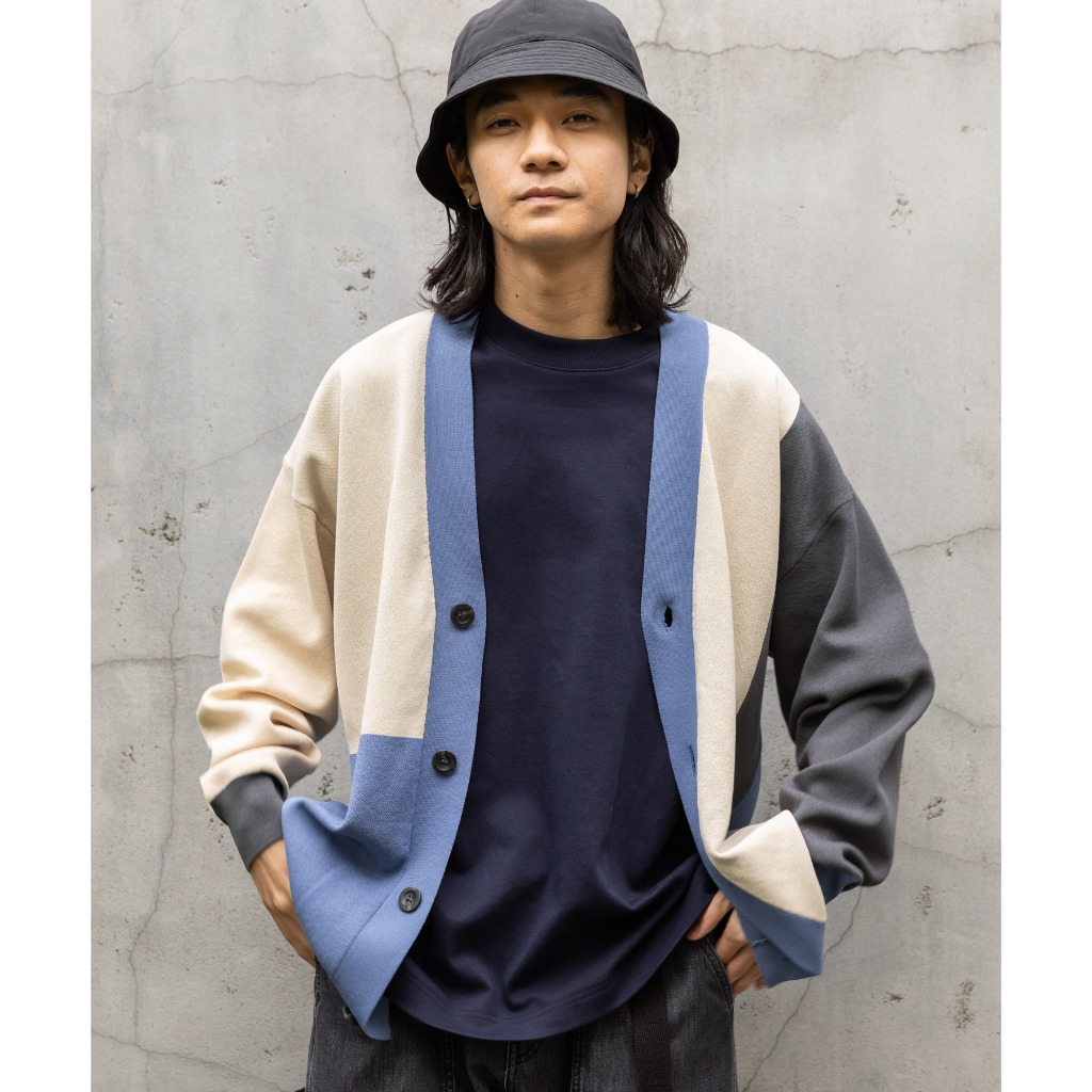 niko and ... COLOR BLOCK KNIT V-NECK CARDIGAN | Shopee Thailand