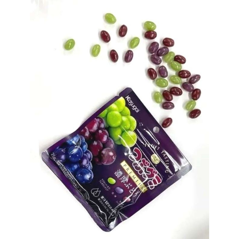 เจลลี่บีน Kasugai Seika Jelly Bean Gummy Premium Rich Grapes ลูกอม เจลลี่ รสองุ่น 3 รส จาก ...