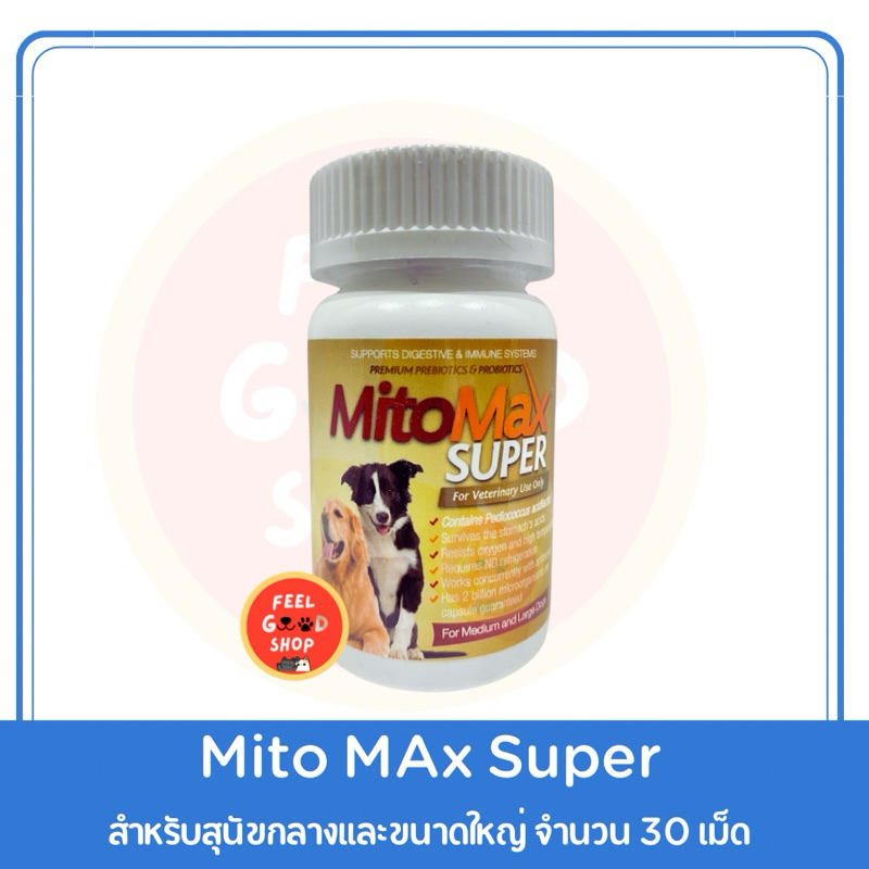 Mito MAx Super Exp.11/2025 สำหรับสุนัขกลางและขนาดใหญ่ จำนวน 30 เม็ด ...