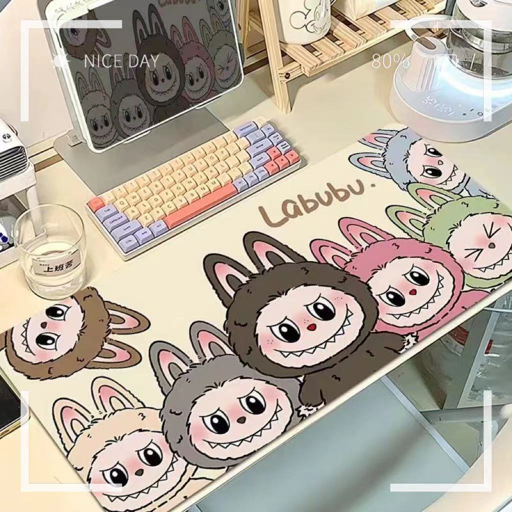 （พร้อมส่ง） แผ่นรองเมาส์ 80x30 ซม. ลายการ์ตูน ลาบูบู้ Labubu Mouse Pad ...