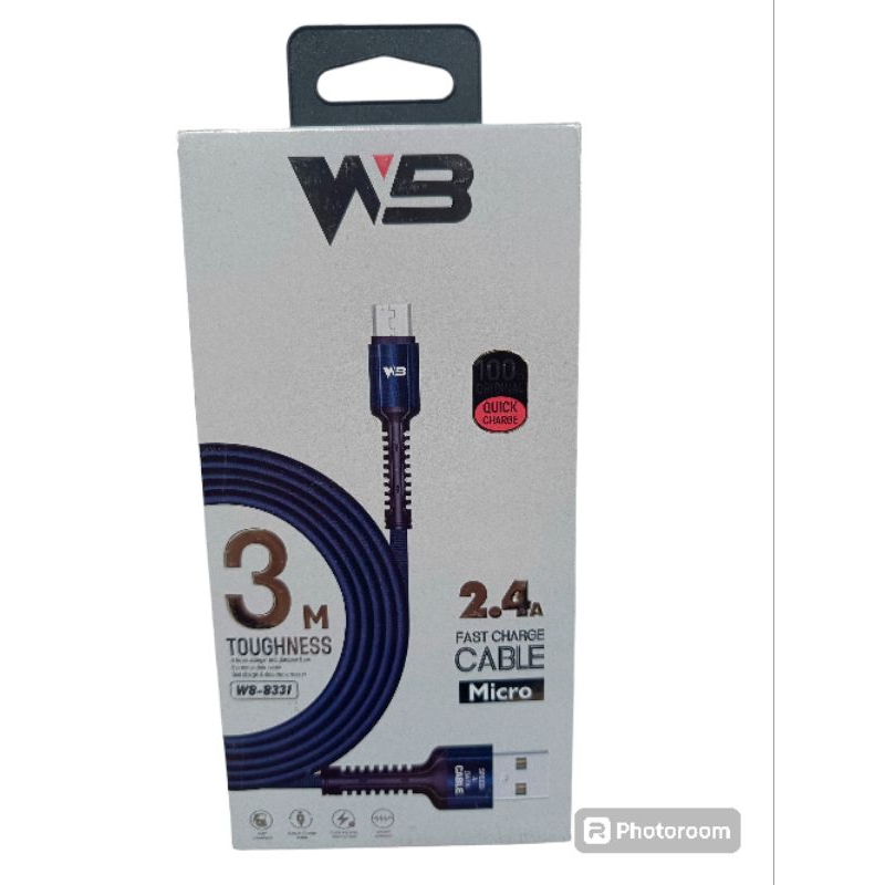 สายชาร์จ WB-B331 Micro ยาว3เมตร 2.4A | Shopee Thailand