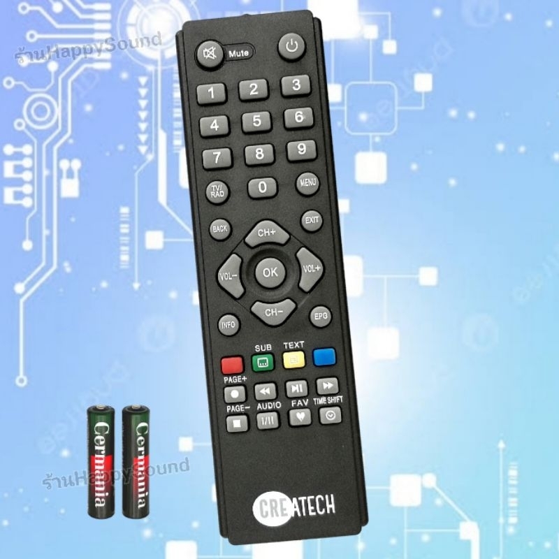 รีโมทกล่องรับสัญญาณดิจิตอลทีวี ยี่ห้อ CREATECH รุ่น CT-1,2,4 | Shopee ...