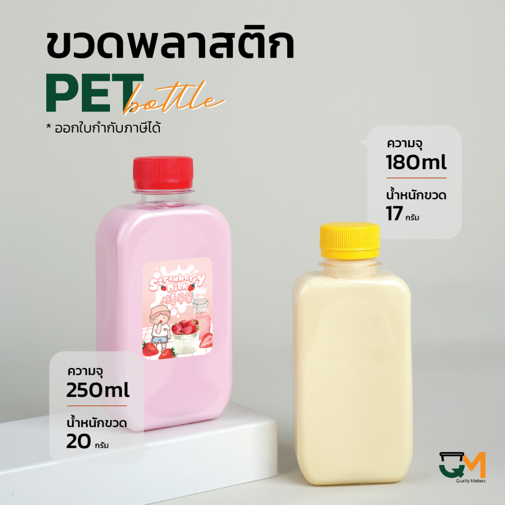 ขวดใส่กาแฟ ขวดเครื่องดื่ม ขวดน้ำชง ขวดพลาสติกPET 180 ml/ 250 ml แบบมน [[150 ใบ พร้อมฝา ...