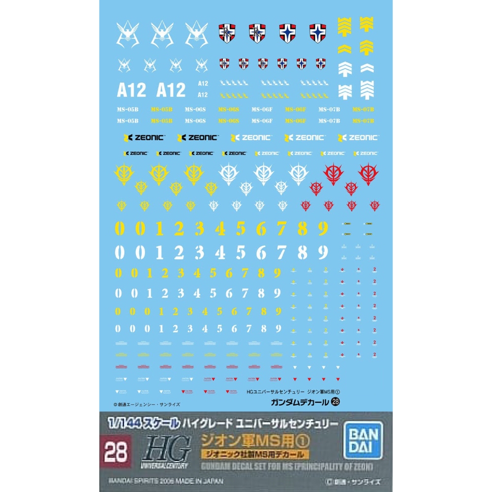 [BANDAI] Gundam Decal 28 HGUC Multuse : Zeon MS 1 | Shopee Thailand