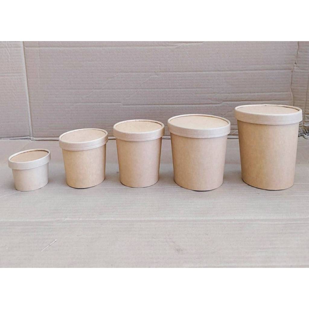 ถ้วยซุปคราฟท์ พร้อมฝากระดาษ ยี่ห้อ GOOD BOX PACK แพคละ 50 ชุด | Shopee Thailand