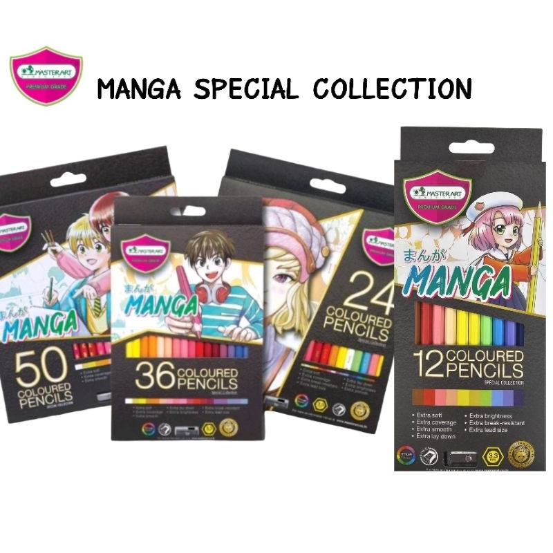 สีไม้มาสเตอร์อาร์ต Master Art 12, 24 ,36, 50 สี รุ่นมังงะ Manga Master ...