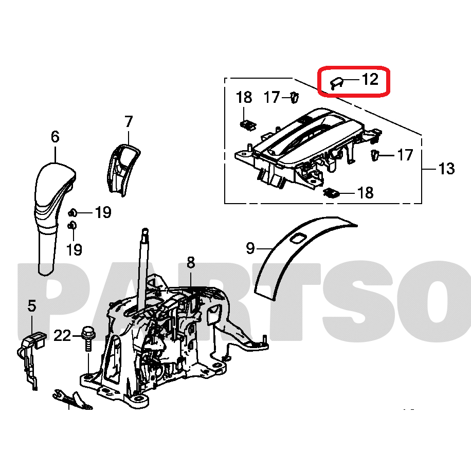 Accord 2013-19 G9 Shift lock ครอบช่องชิฟล็อค กรอบรูเสียบกุญแจ gear ...