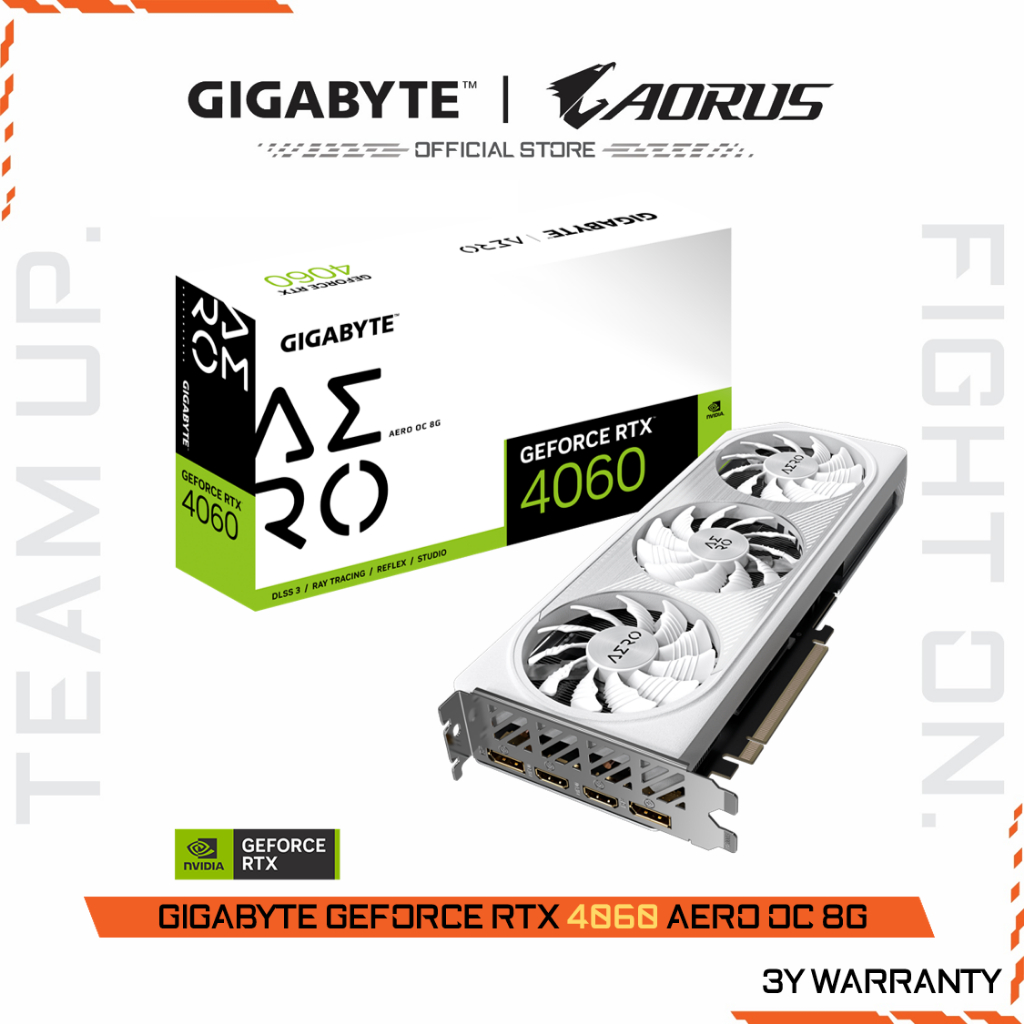 GIGABYTE GeForce RTX 4060 AERO OC 8G (VGA Card) GV-N4060AERO OC-8GD-1.0 ... GIGABYTE GeForce RTX 4060 AERO OC 8G (VGA Card) GV-N4060AERO OC-8GD-1.0 ...