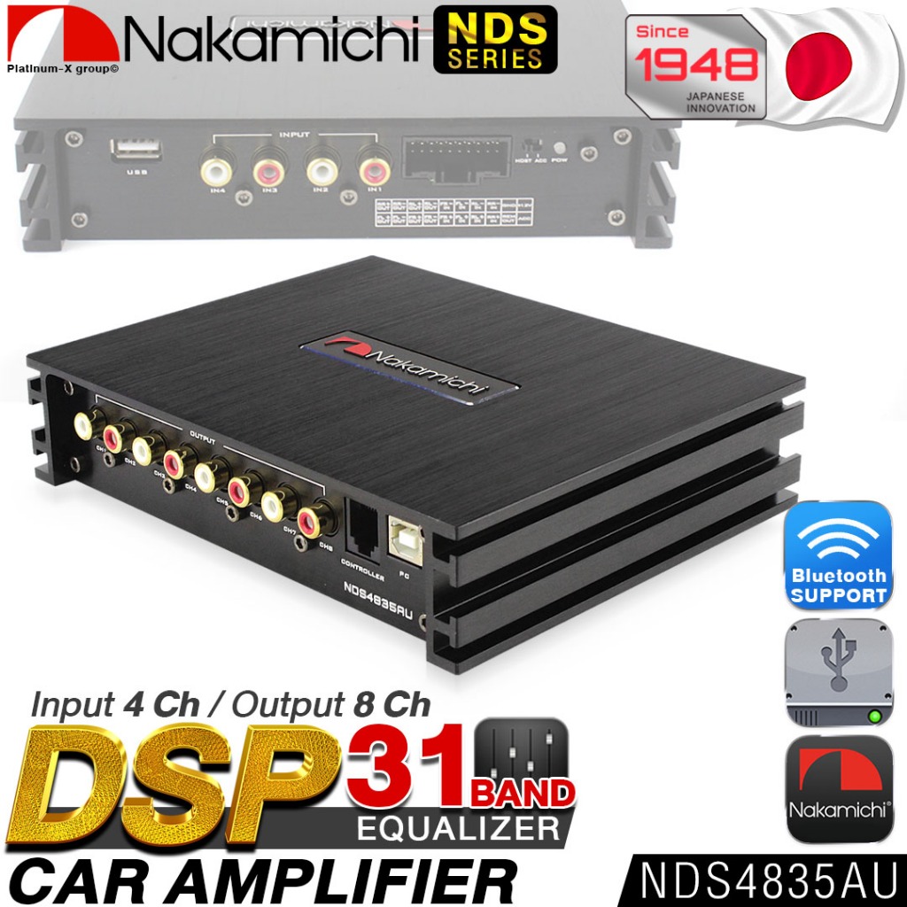 NAKAMICHI NDS4835AU + ชุดสายไฟ เครื่องเสียงรถยนต์ DSP แอมป์ขยายเสียง Digital Signal Processo ...