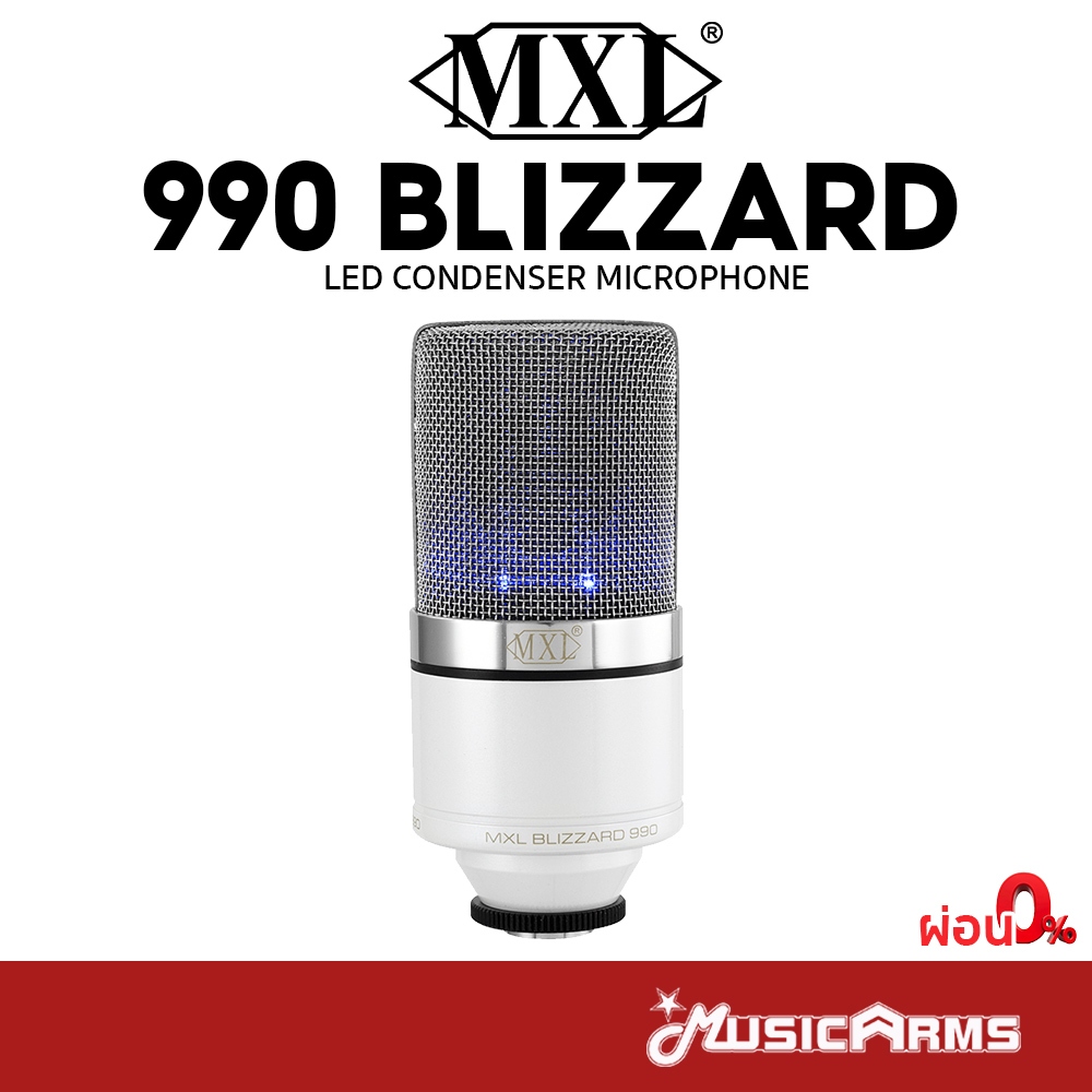 MXL 990 BLIZZARD ไมโครโฟน LED Condenser Microphone รับประกันศูนย์ Music ...