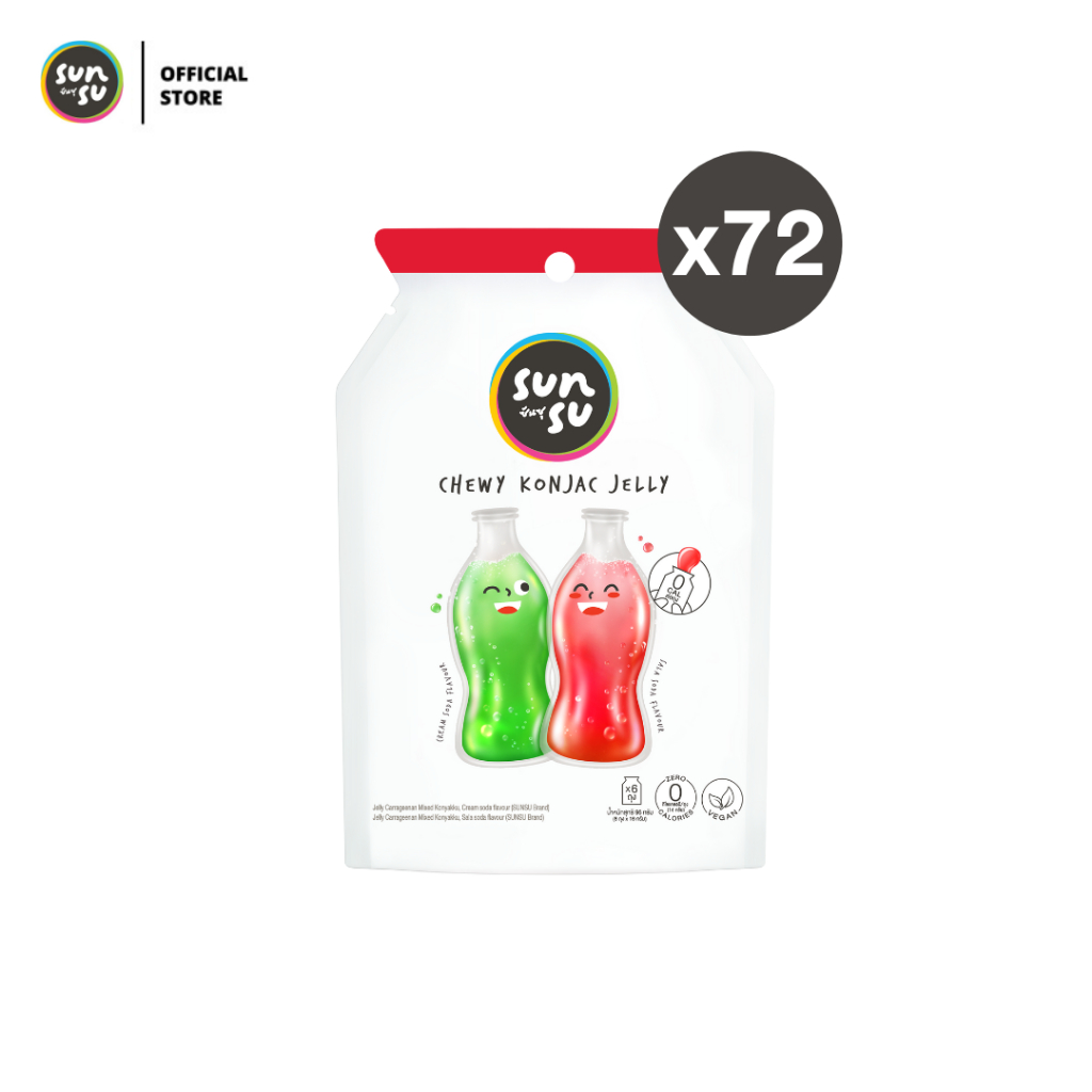(แพ็ก 72) Sunsu ซันซุ เยลลี่ผสมบุก 0 แคล กลิ่นครีมโซดาและสละโซดา ของขวัญ | Shopee Thailand