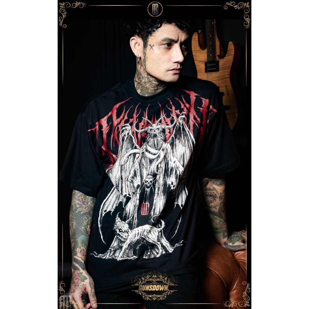 เสื้อยืดคอฟิตสีดำ GUNSDOWN : BLACK SHUCK | Shopee Thailand