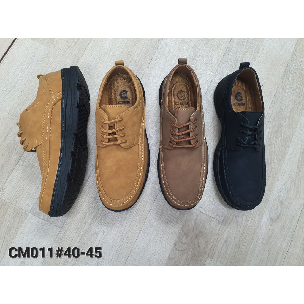 CM011รองเท้าหนังลำลองผู้ชายแบบผูกเชือกมี3สีไซส์40-45 | Shopee Thailand