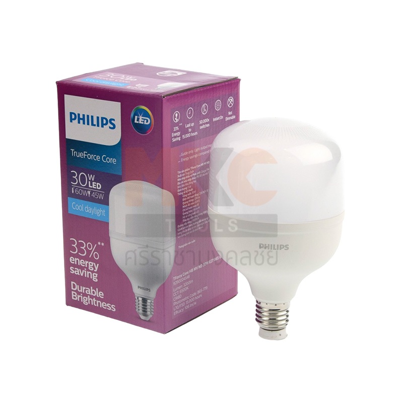 PHILIPS หลอด Tforce Core HB MV ND 30W/865 E27 2800LM | Shopee Thailand