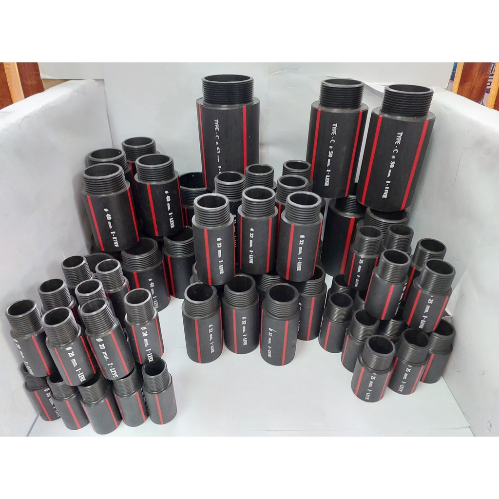 "TGG" ข้อต่อท่อ HDPE Class I PN6 ท่อไฟฟ้าสีดำคาดแดง แบบเกลียวนอก TYPE-C 2-1/2"(75MM) **(ราคาต่อ1 ...