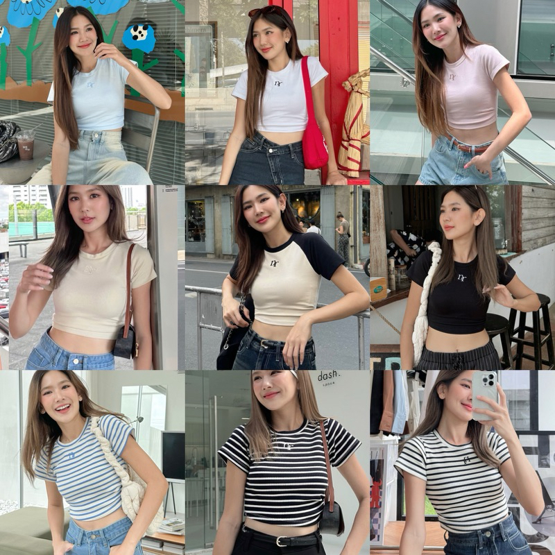 NICHARISSHOP - เสื้อครอปจับจีบข้างเดียว รุ่น Baby Tee | Shopee Thailand