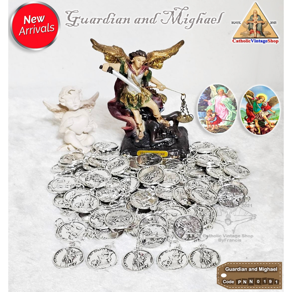 จี้เหรียญ โลหะ เทวดา นักบุญมีคาเอล มีคาแอล St.Michael Coin คาทอลิก ...