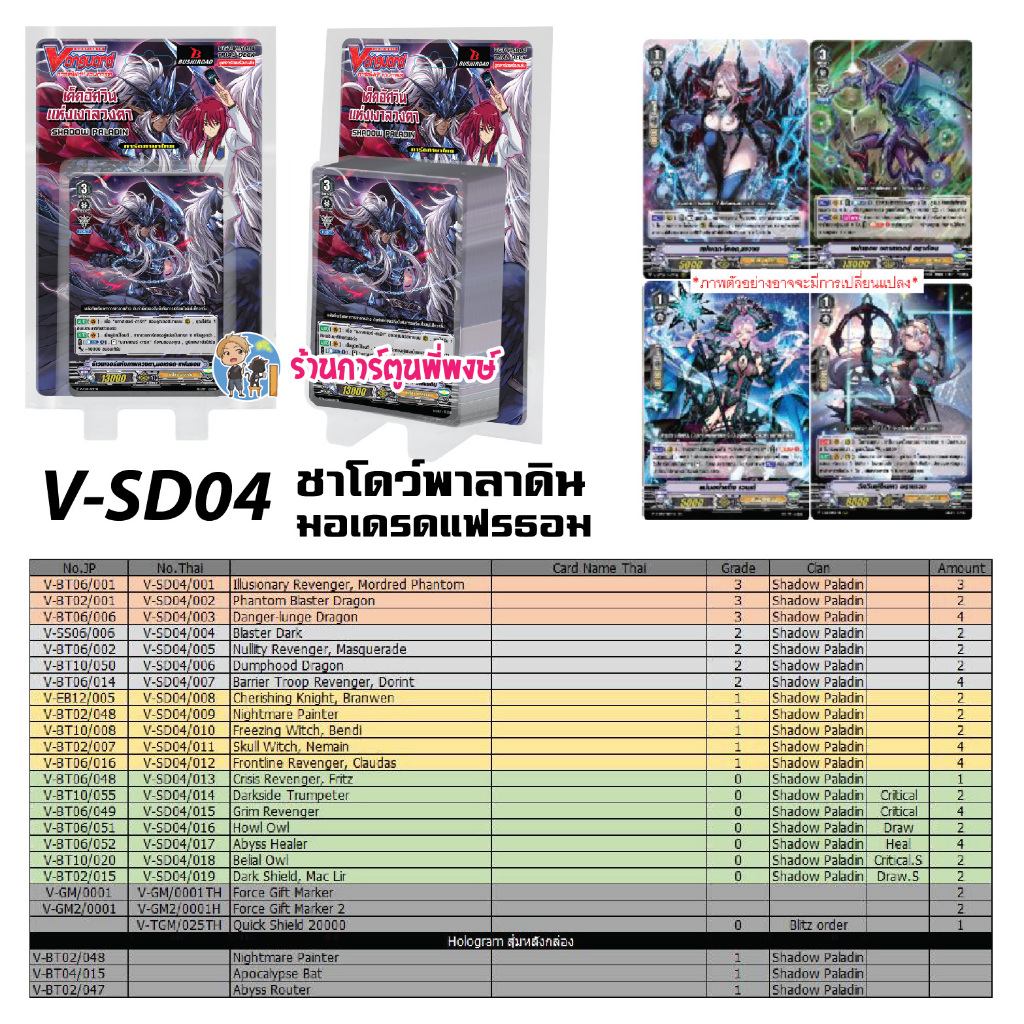 แวนการ์ด ชุดพร้อมเล่น V-SD01 โกลด์, V-SD02 เกียร์, V-SD03 อควอ, V-SD04 ชาโดว์ Vanguard ภาค V วี ...