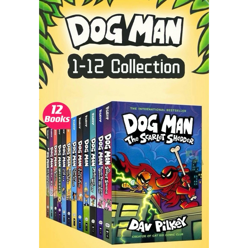 Dav Pilkey Dog Man 1-12 Books Set Hardcover พร้อมส่ง ปกแข็ง Dogman Comic แนวตลก หนังสือภาษา ...