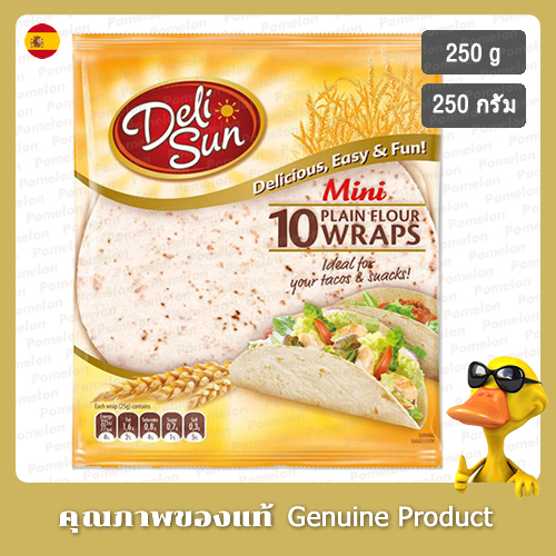 เดลี่ซันมินิแผ่นแป้งตอร์ติญ่าพันแผ่น 10 แผ่น 250กรัม - Deli Sun Mini ...